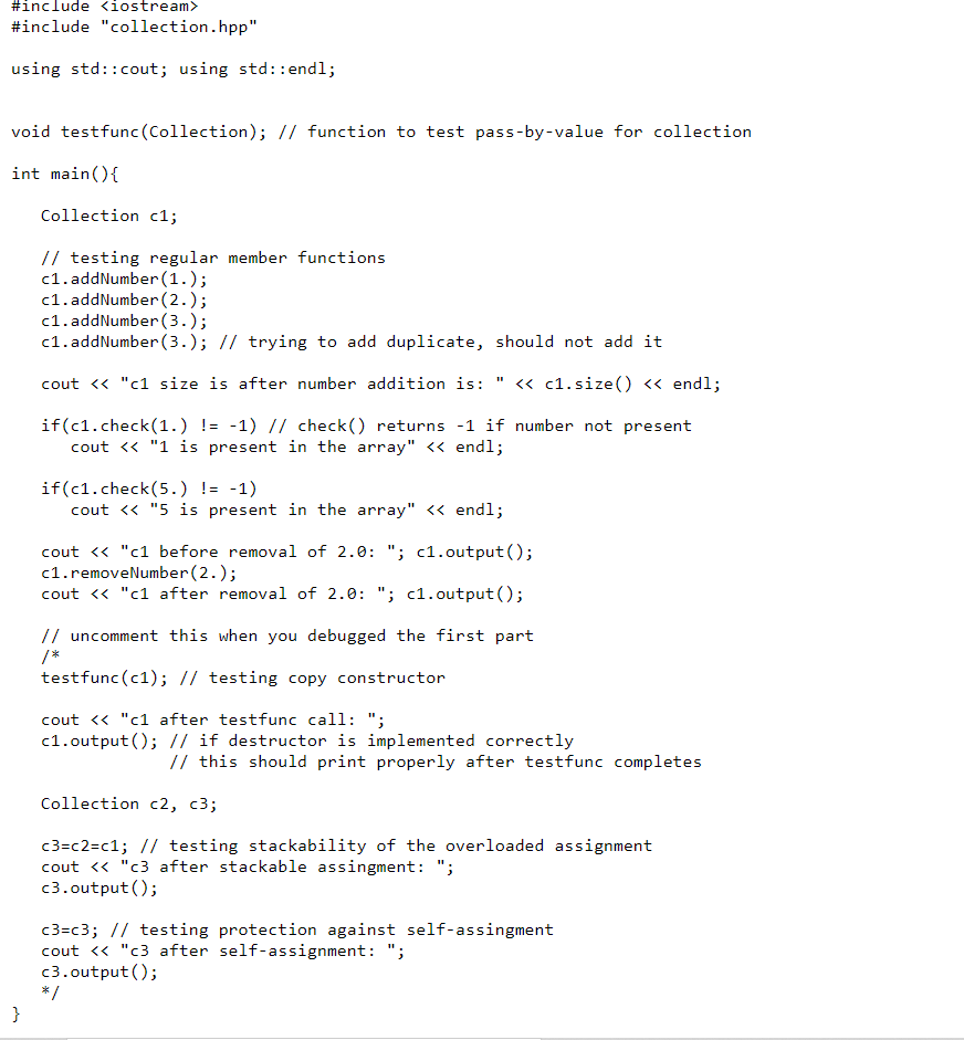 1. Collection with Classes, Testing. Study Code and | Chegg.com