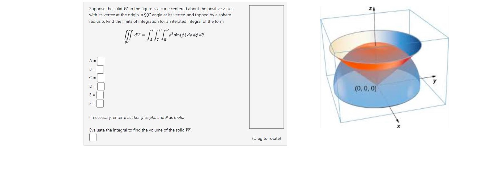 Solved Suppose the solid W in the figure is a cone centered | Chegg.com