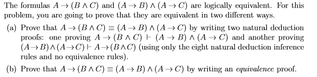 Solved The formulas A (BAC) and ( A B ) A (A →C) are | Chegg.com