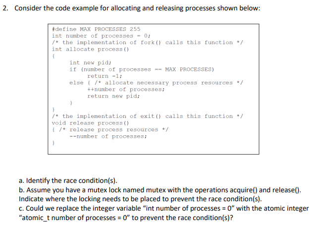 2. Consider the code example for allocating and | Chegg.com