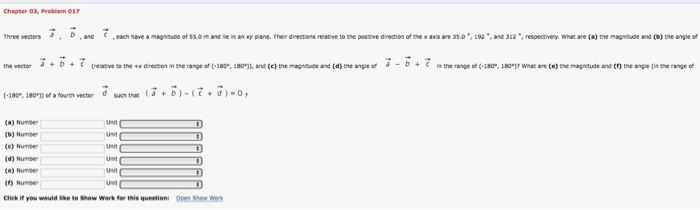Solved Three vectors a vector, b vector, and c vector, each | Chegg.com