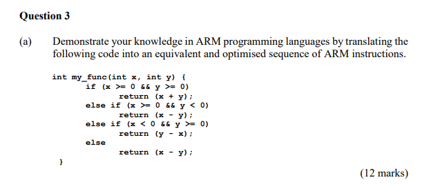 Solved a) Demonstrate your knowledge in ARM programming | Chegg.com