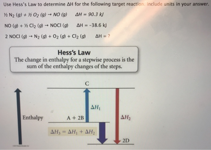 Solved Use Hess's Law to determine ΔH for the following | Chegg.com