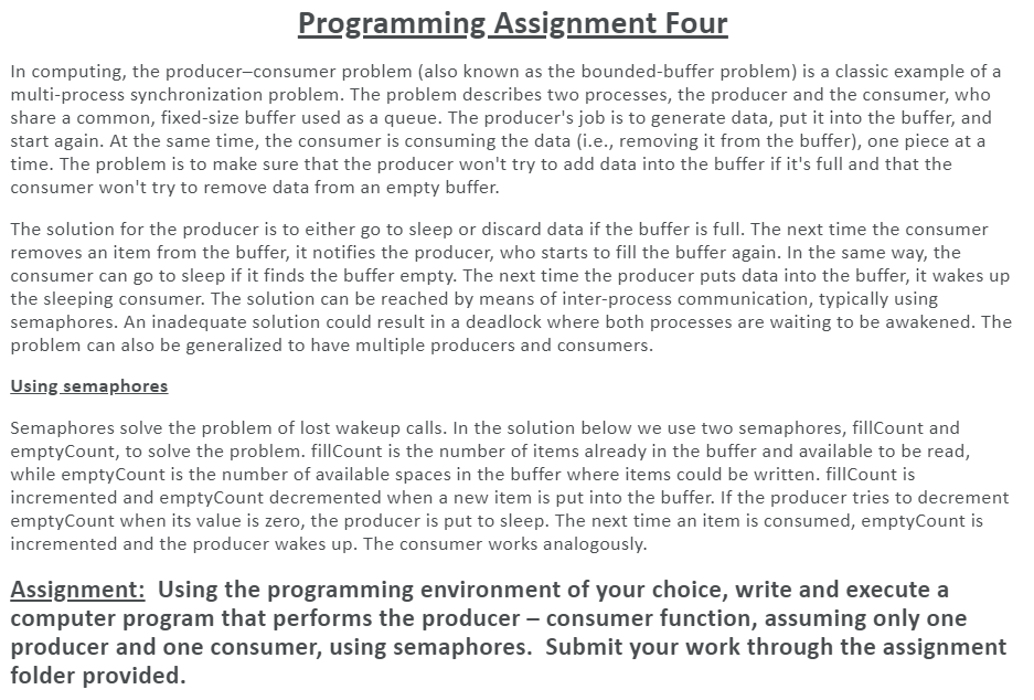 Solved Programming Assignment Four In computing, the | Chegg.com