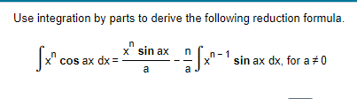 Solved Use integration by parts to derive the following | Chegg.com