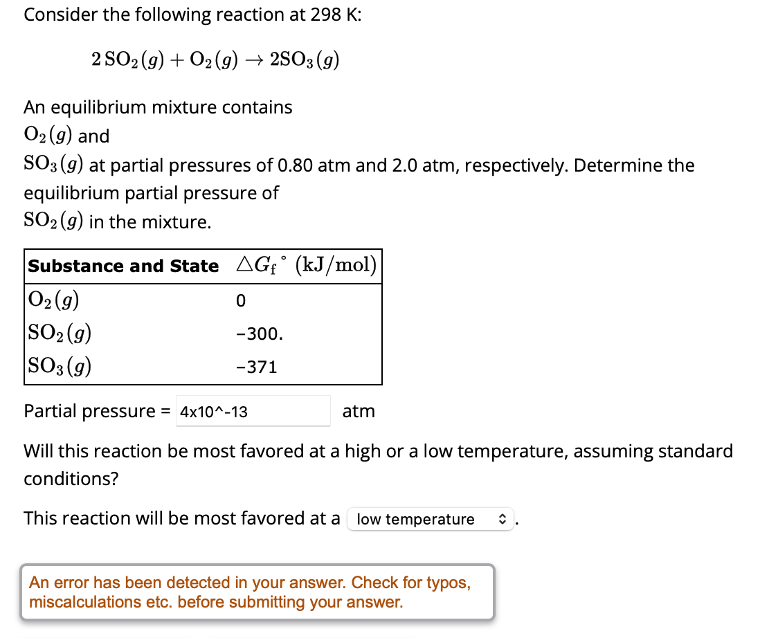 Solved Consider the following reaction at 298 K : | Chegg.com