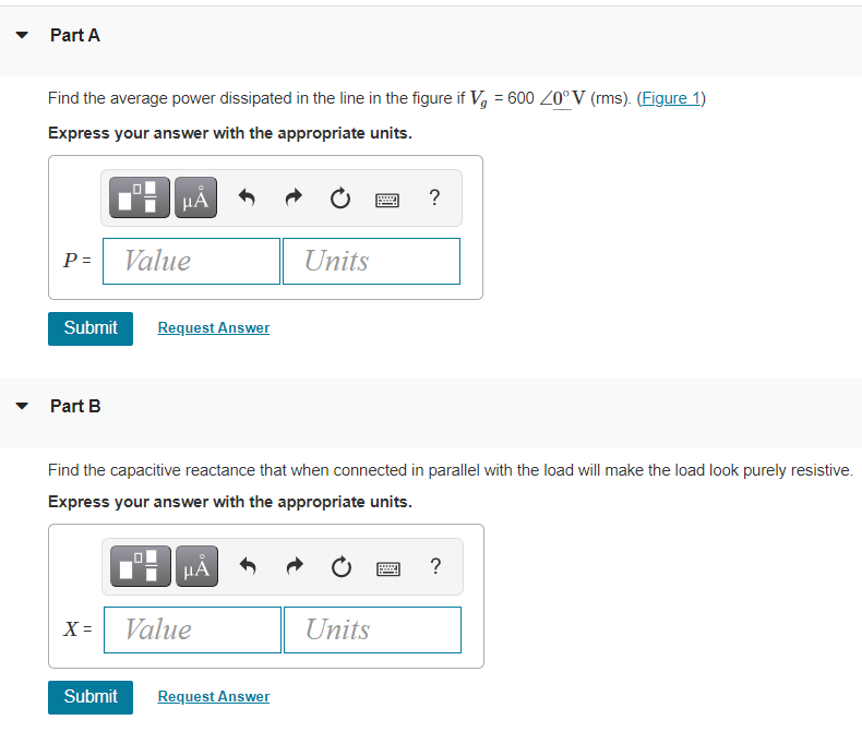 Solved Part A Find the average power dissipated in the line | Chegg.com