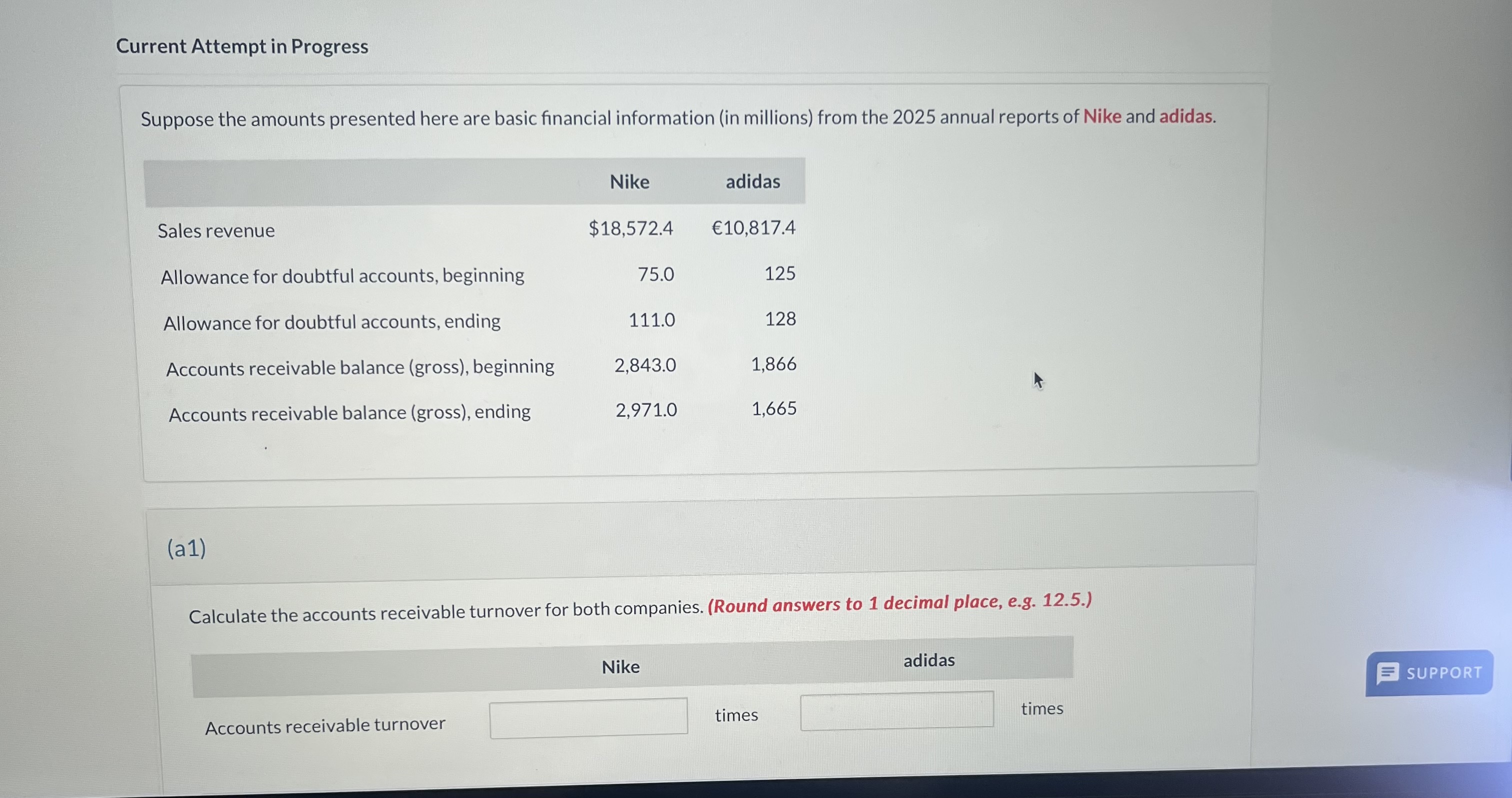 Solved Current Attempt in Progress Suppose the amounts | Chegg.com