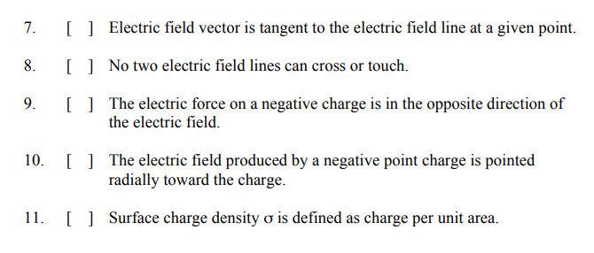 Solved 7. [] Electric field vector is tangent to the | Chegg.com