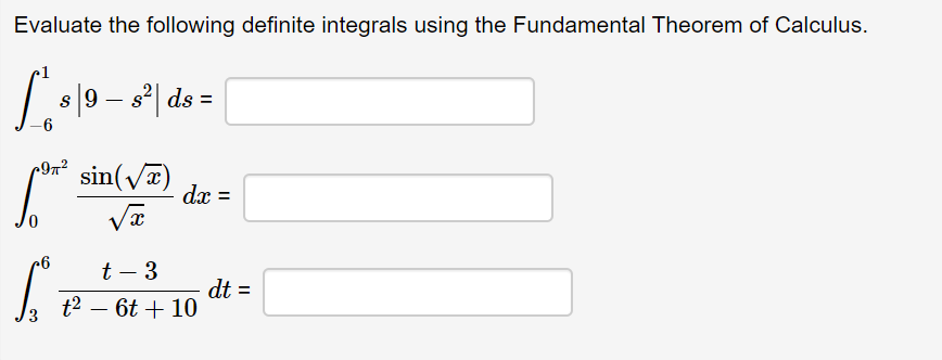 Solved Evaluate the following definite integrals using the | Chegg.com