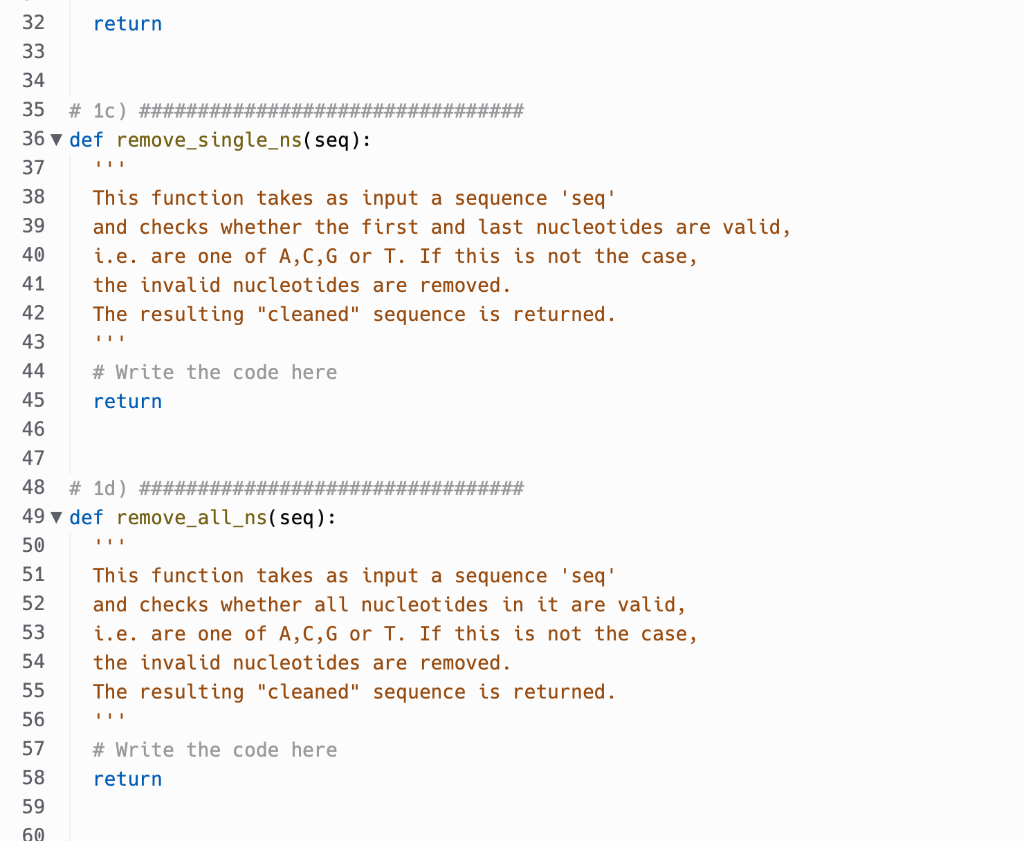 Solved Let's develop some code to clean up DNA sequences. We | Chegg.com
