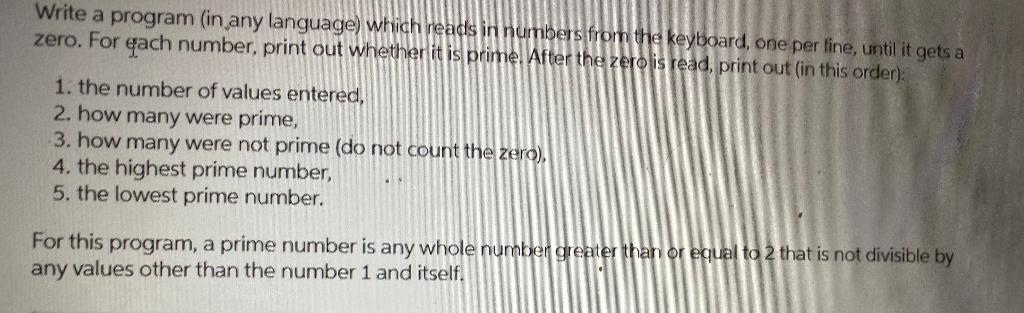 Solved Write a program (in any language) which reads in | Chegg.com