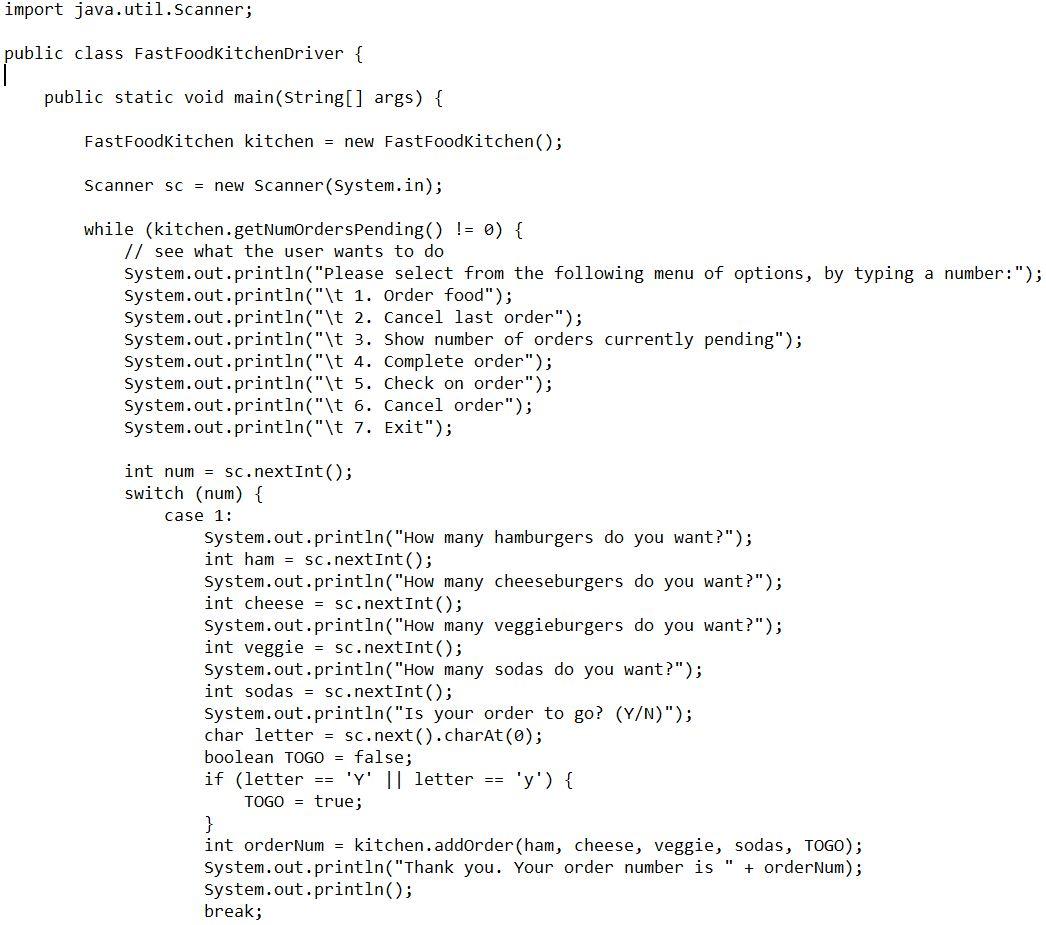 Solved In this part we want to change the way our ordering | Chegg.com