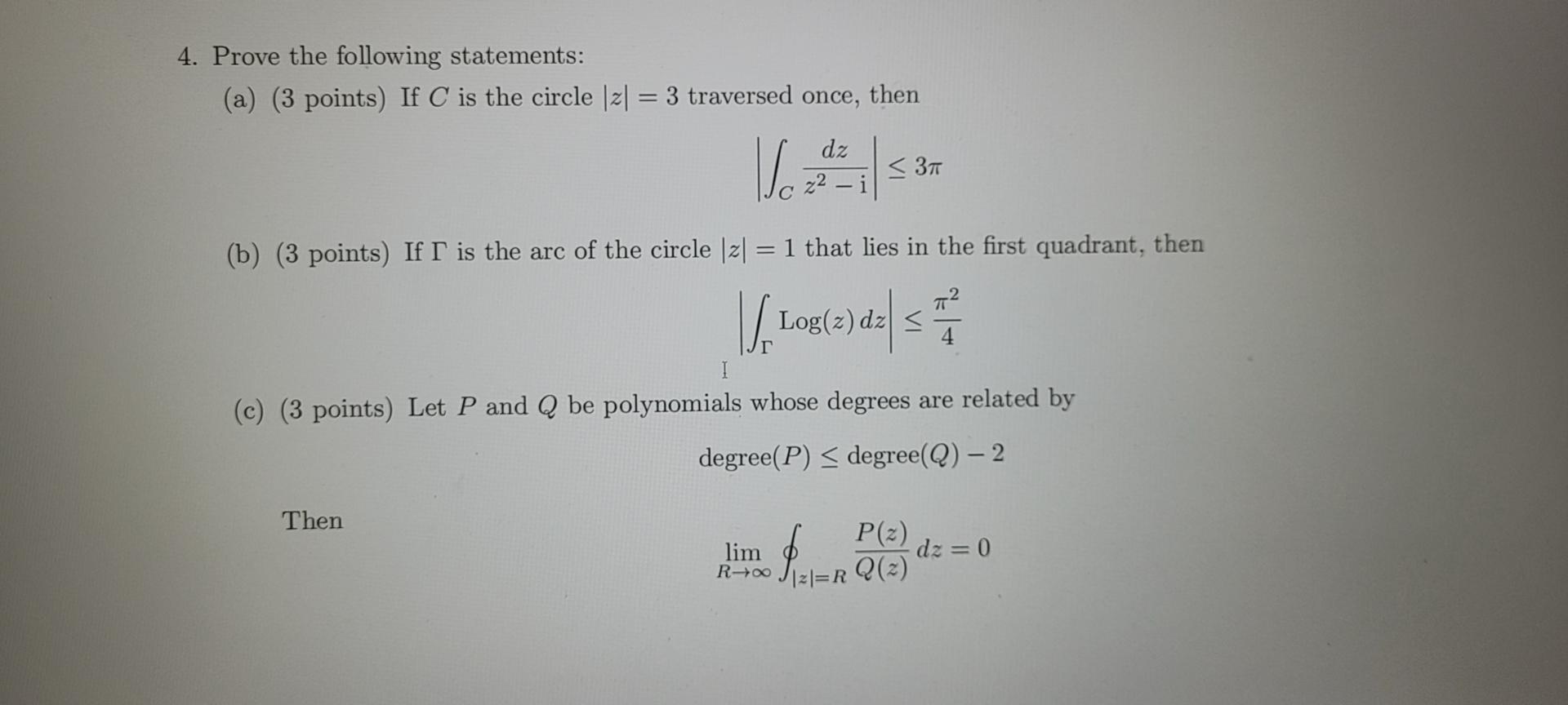 Solved 4. Prove the following statements: (a) (3 points) If | Chegg.com