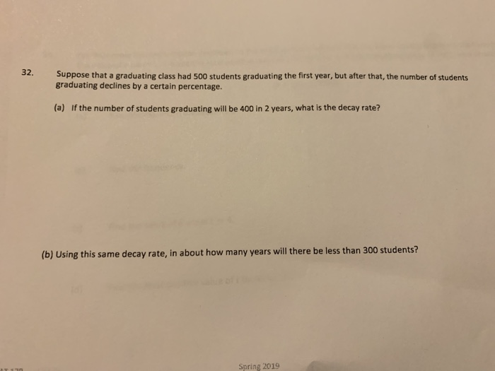 Solved 32. Suppose that a graduating class had 500 students | Chegg.com