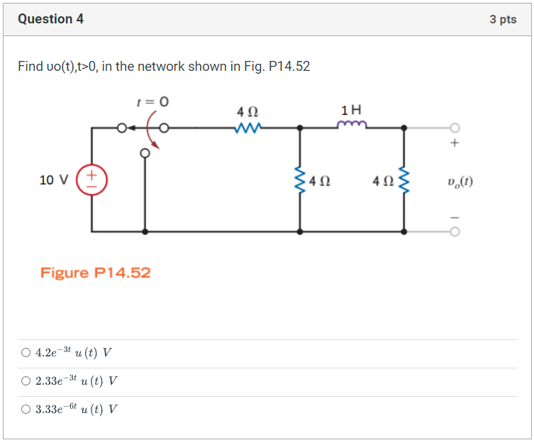 Solved Find u∘(t),t>0, in the network shown in Fig. P14.52 | Chegg.com