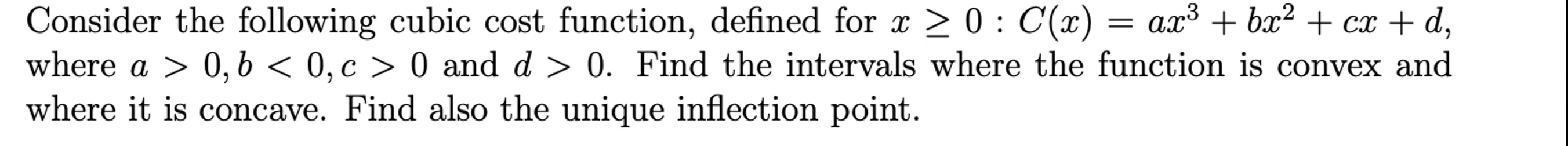 Solved Consider the following cubic cost function, defined | Chegg.com