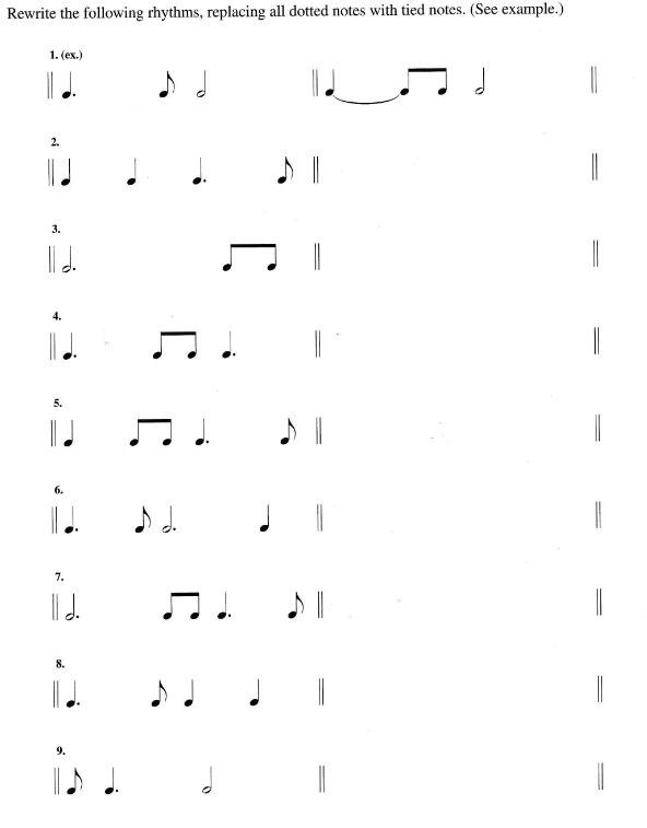 Rewrite the following rhythms, replacing all dotted | Chegg.com