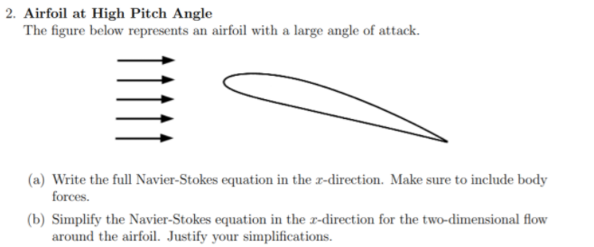 2. Airfoil at High Pitch Angle The figure below | Chegg.com