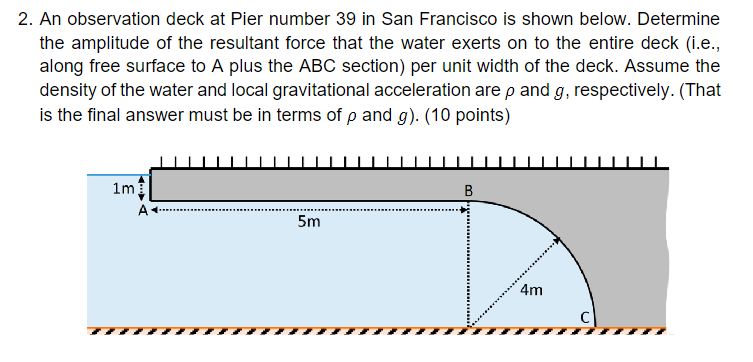 Solved 2. An observation deck at Pier number 39 in San | Chegg.com