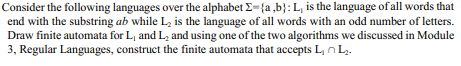 Solved Consider the following languages over the alphabet | Chegg.com
