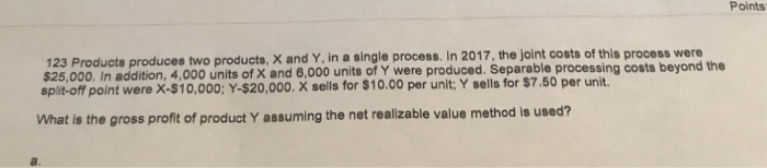 Solved Points 123 Products produces two products, X and Y, | Chegg.com