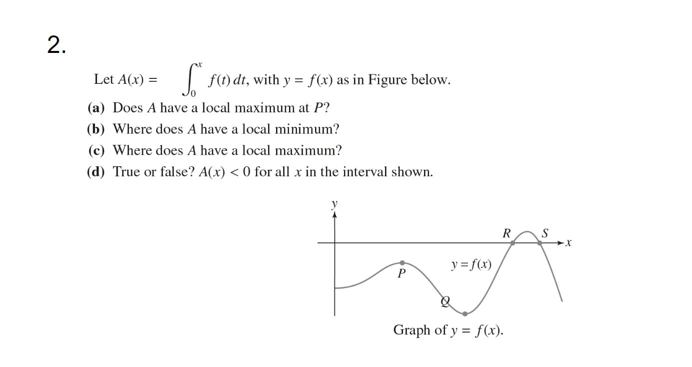 [Solved]: Let ( A(x)= int_{0}^{x} f(t) d t ), with ( y=