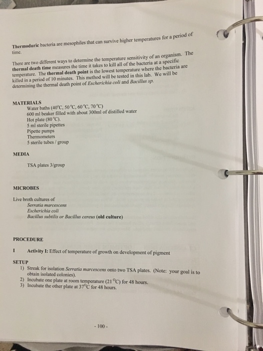Solved MODULE 13 EFFECTS OF TEMPERATURE OBJECTIVES Be | Chegg.com