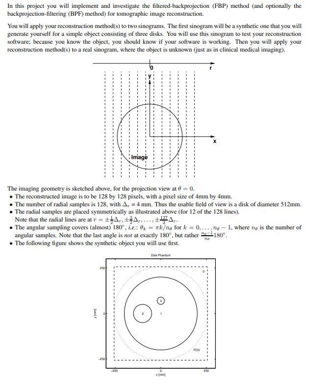 Hello. I have a homework related to tomography. You | Chegg.com