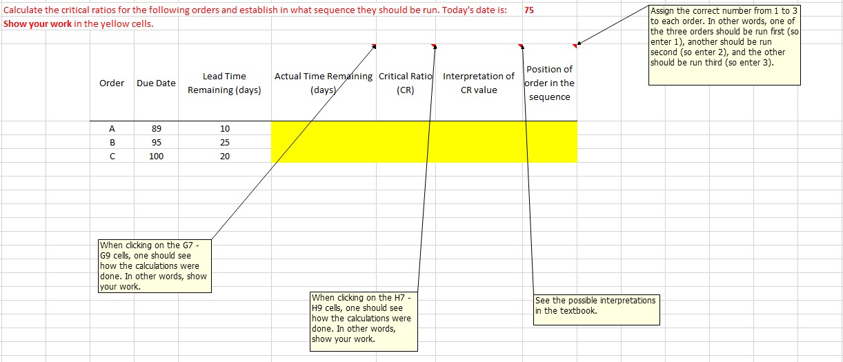 Solved Complete the following table (i.e., yellow cells) to | Chegg.com
