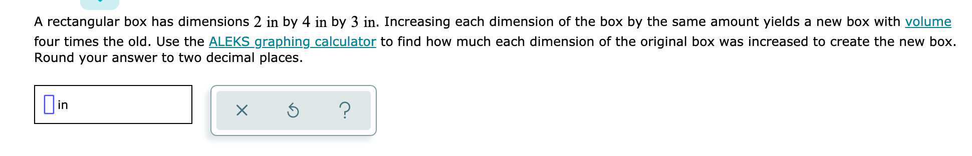 Solved A rectangular box has dimensions 2 in by 4 in by 3 | Chegg.com