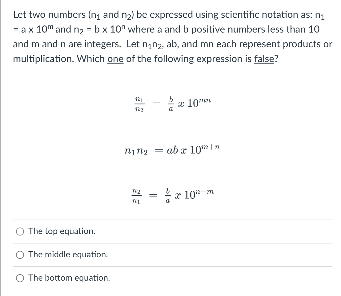 Solved Let two numbers ( n1 and n2 ) be expressed using | Chegg.com
