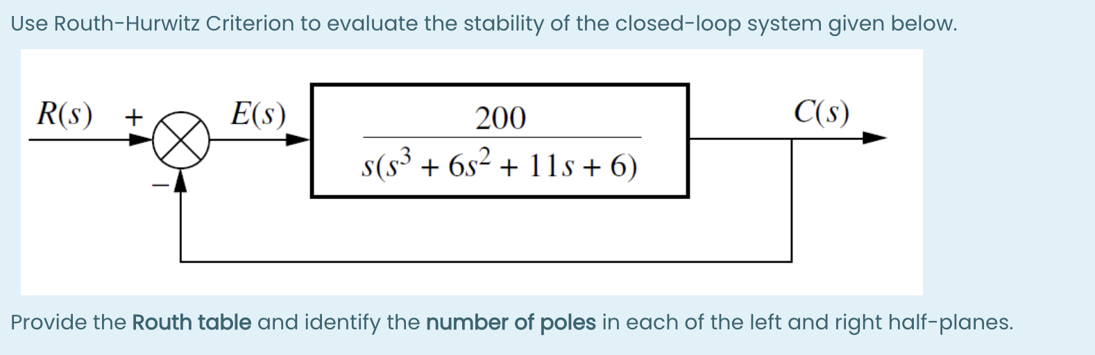 Solved Use Routh-Hurwitz Criterion to evaluate the stability | Chegg.com Solved Use Routh-Hurwitz Criterion to evaluate the stability | Chegg.com