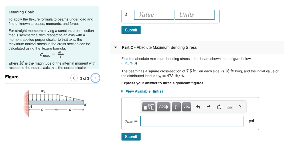 Solved Part B - Minimum Allowable Cross-Section Learning | Chegg.com
