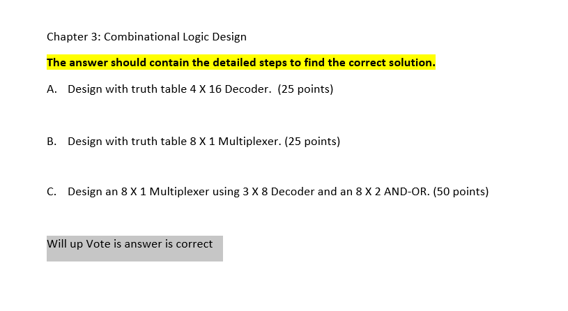 Solved Chapter 3: Combinational Logic Design The answer | Chegg.com