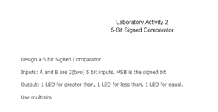 Solved Laboratory Activity 2 5-Bit Signed Comparator Design | Chegg.com