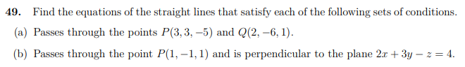 Solved 49. Find the equations of the straight lines that | Chegg.com