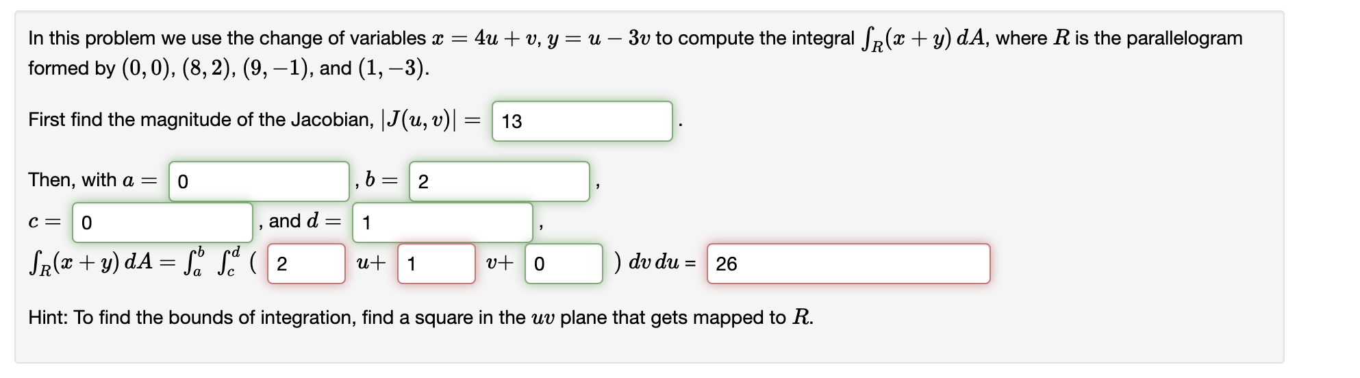 Solved In this problem we use the change of variables | Chegg.com