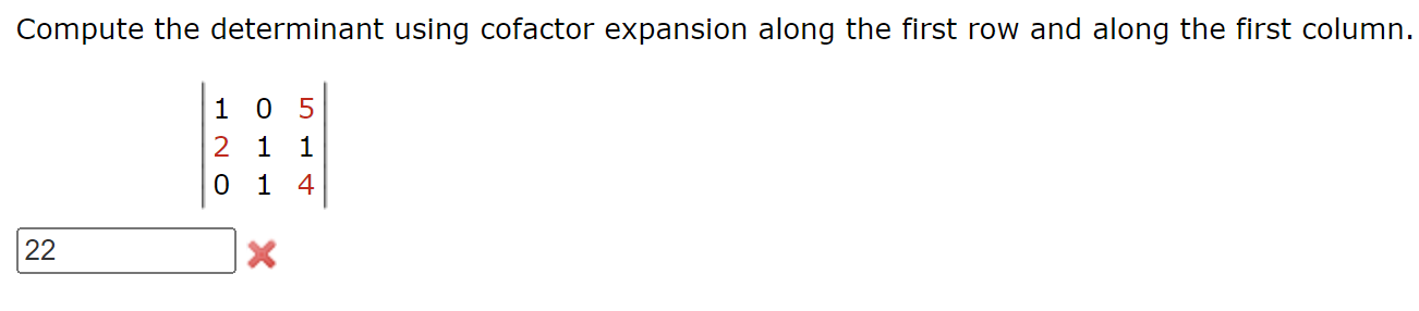 Solved Compute the determinant using cofactor expansion | Chegg.com
