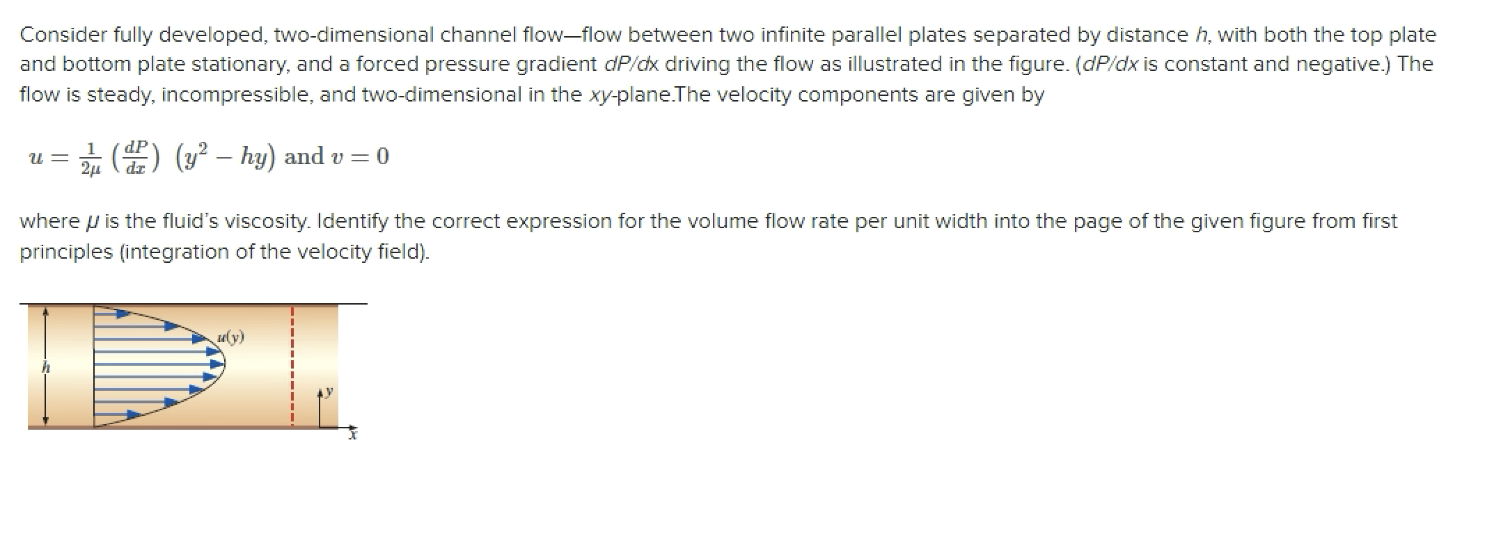 Solved Consider fully developed, two-dimensional channel | Chegg.com Solved Consider fully developed, two-dimensional channel | Chegg.com