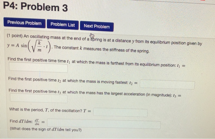 Solved P4: Problem 3 Previous ProblemProblem List Next | Chegg.com