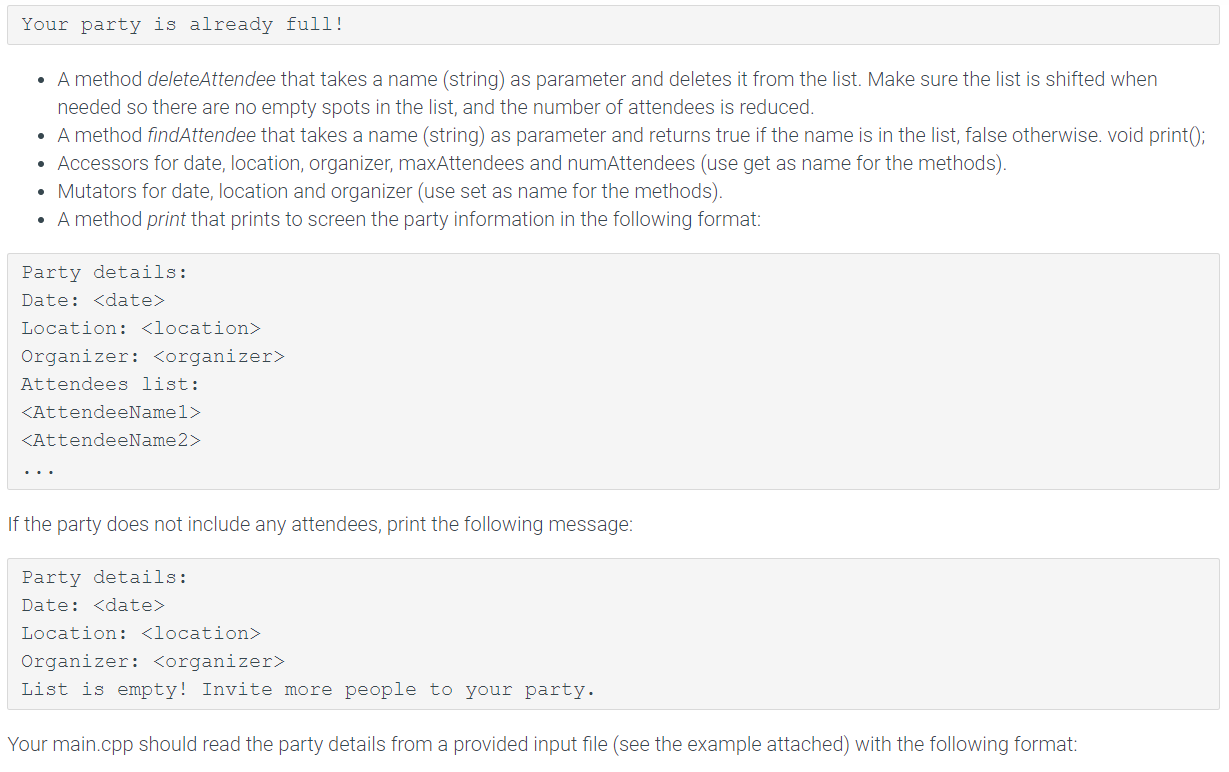 Solved Your party is already full! • A method | Chegg.com