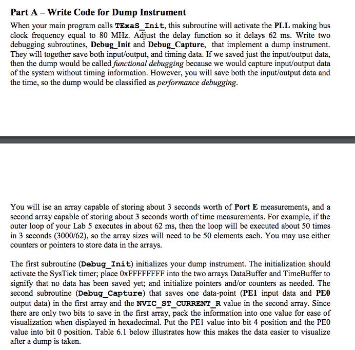 Part A- Write Code for Dump Instrument When your main | Chegg.com