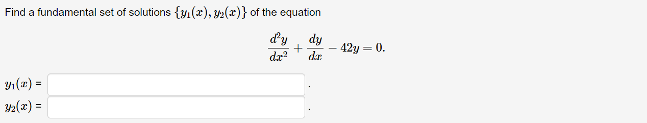 Solved Find a fundamental set of solutions {y1(x),y2(x)} of | Chegg.com