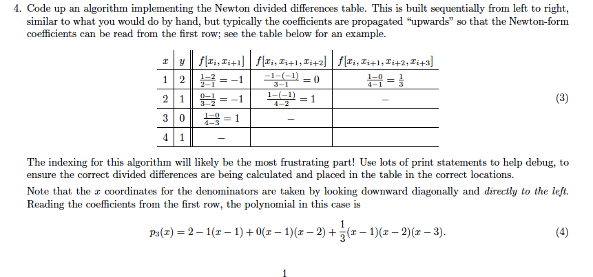 4. Code up an algorithm implementing the Newton | Chegg.com