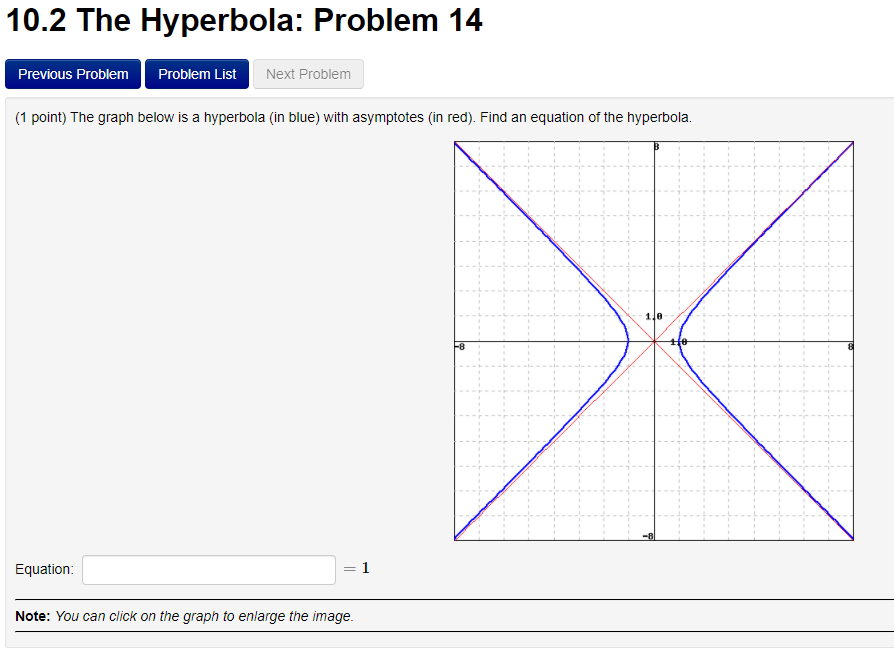 Solved 10.2 The Hyperbola: Problem 14 Previous Problem | Chegg.com