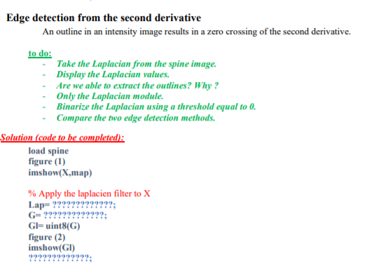 Edge detection from the second derivative An | Chegg.com