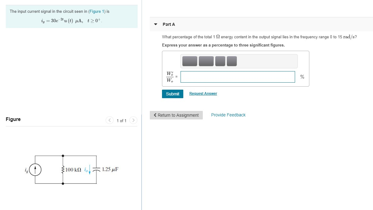Solved The input current signal in the circuit seen in | Chegg.com