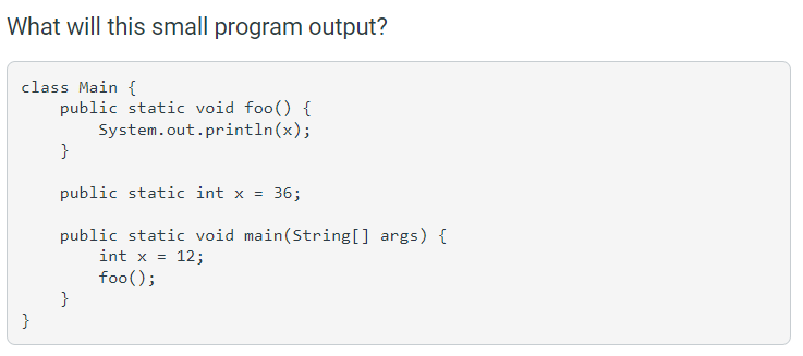 Solved What Will This Small Program Output Class Main