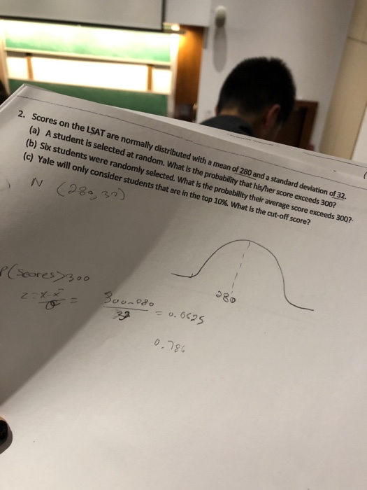 Solved Scores on the LSAT are normally distributed with a | Chegg.com
